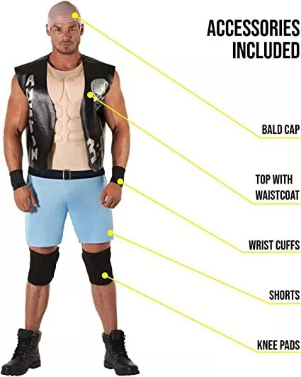 Men`s Official WWE Stone Cold Steve Austin Costume Adult Wrestling ...