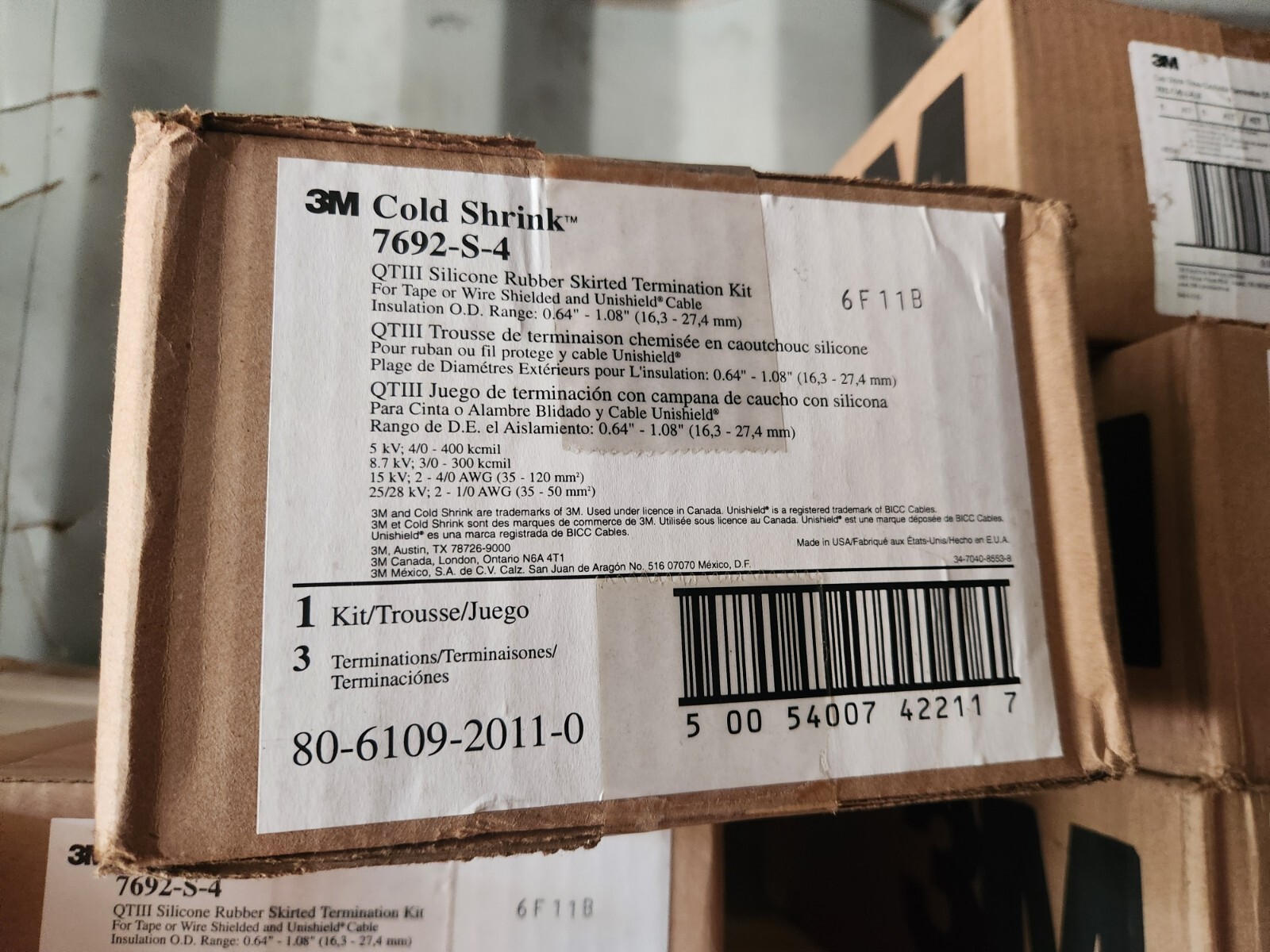 3m Cold Shrink Qtiii Term Kit 7692-S-4, 5-25/28KV. New in Box. | eBay