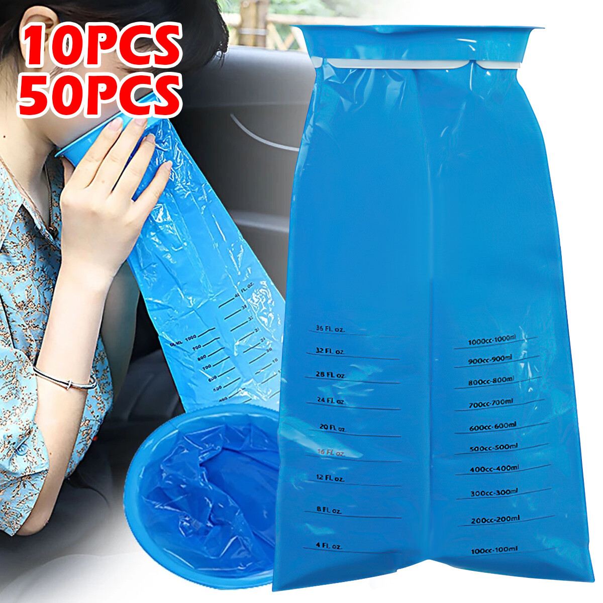 50X Disposable Vomit Bags Sick Bags Sickness Travel Car Bus Sea Sick ...