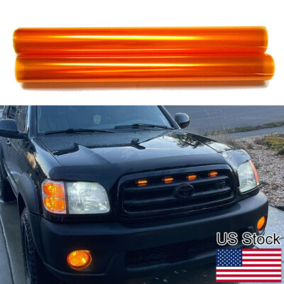 48x12 Inch Orange Vinyl Film Trim Wrap Fit Headlight taillight Fog ...