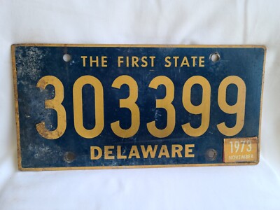 Vintage 1973 Delaware The First State License Plate 0522 | eBay