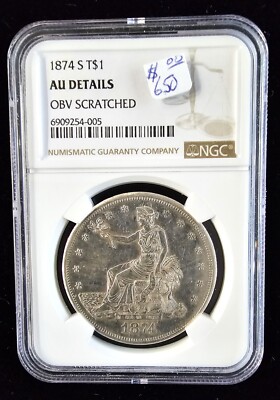 1874-S Trade Silver Dollar T$1 Coin (1874-S) - Certified NGC AU-Details ...