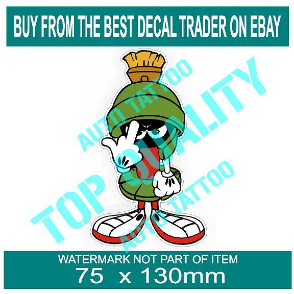MARVIN THE MARTIAN THE FINGER DECAL STICKER BUMPER CAR TRUCK TOOLBOX ...