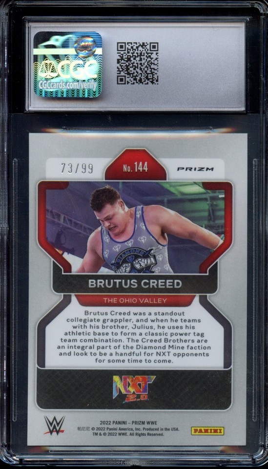 2022 Panini Prizm WWE Brutus Creed Orange CGC 9 /99 | eBay