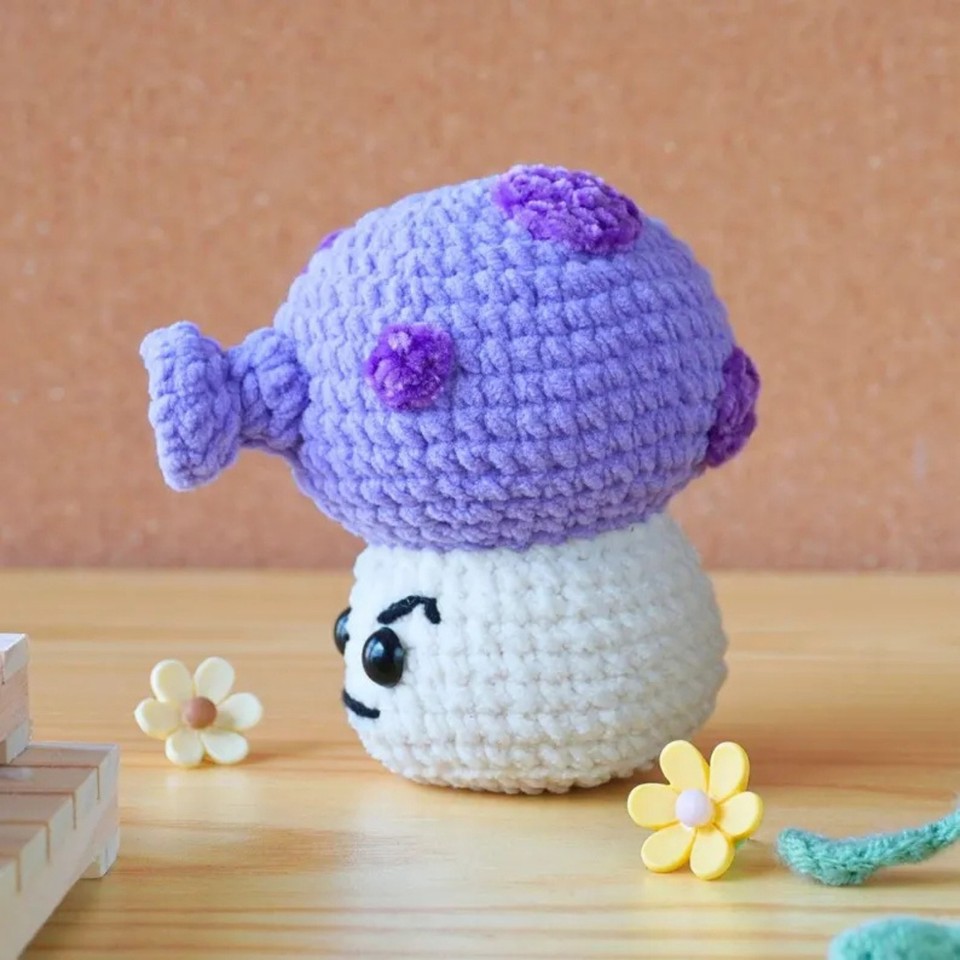 Grumpy Mushroom Crochet, Handmade Crochet Amigurumi Gift, Amigurumi ...