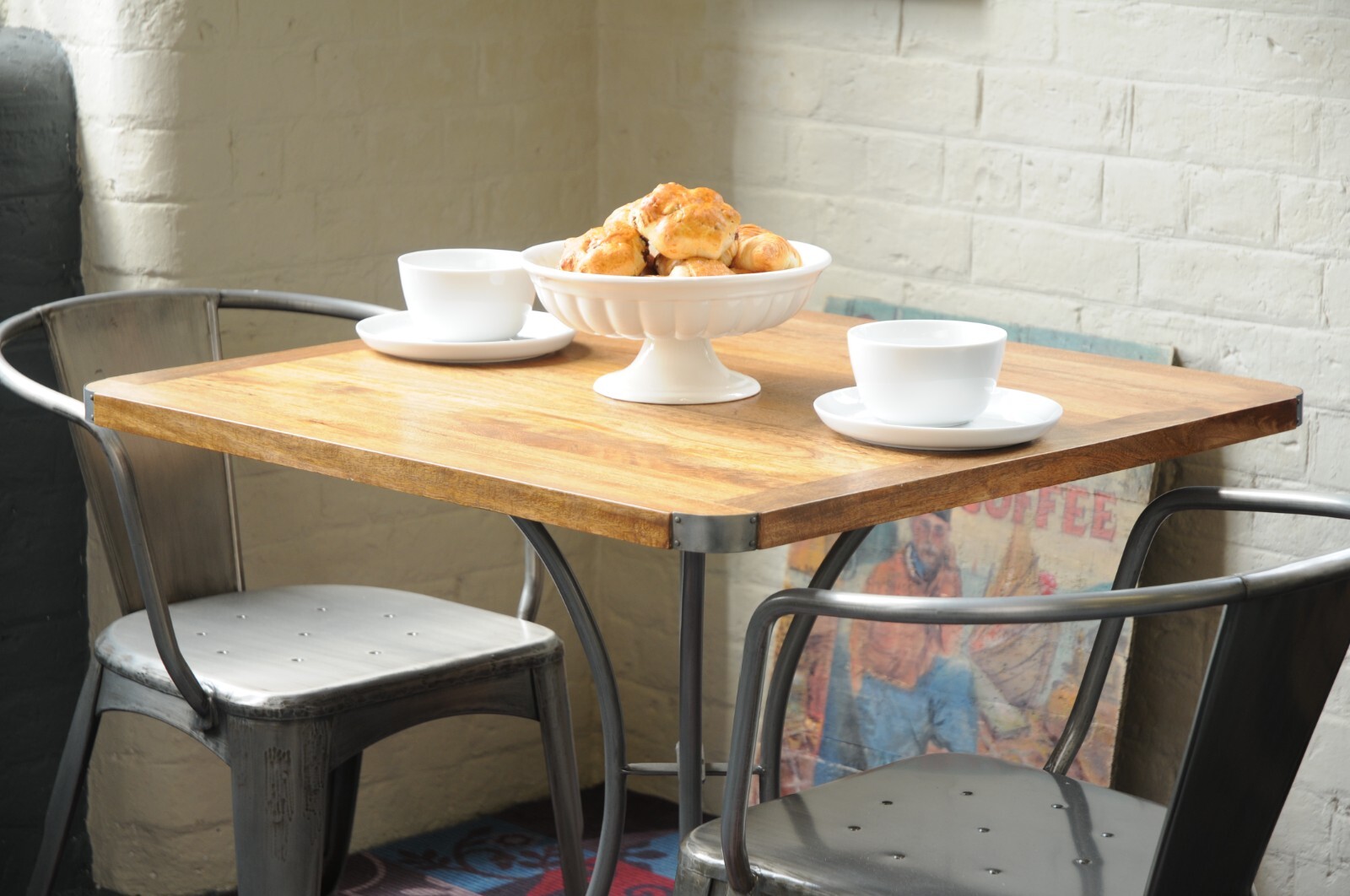 Engineered Dining table / Mango Wood / 80x80 / Hairpin legs / Bar ...