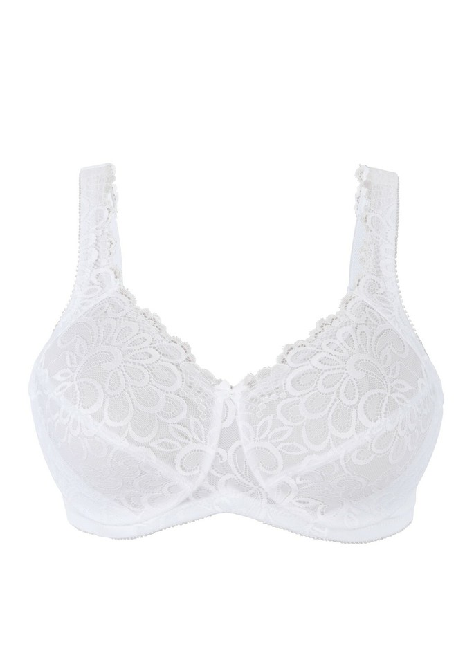 Glamorise ELEGANCE Bra 36F (WIRELESS) Scalloped-Lace (STRETCH-SIDES ...