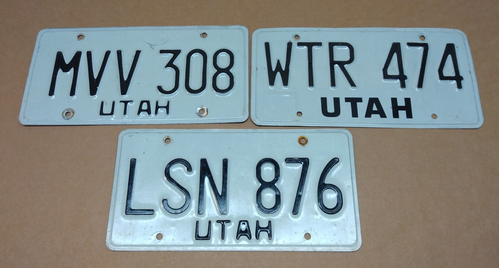 vintage UTAH License Plates LOT OF 3 black-white | eBay