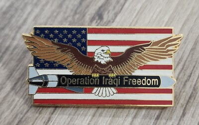 Vintage Operation Iraqi Freedom Souvenir Pin Pinback Army Navy Marines ...