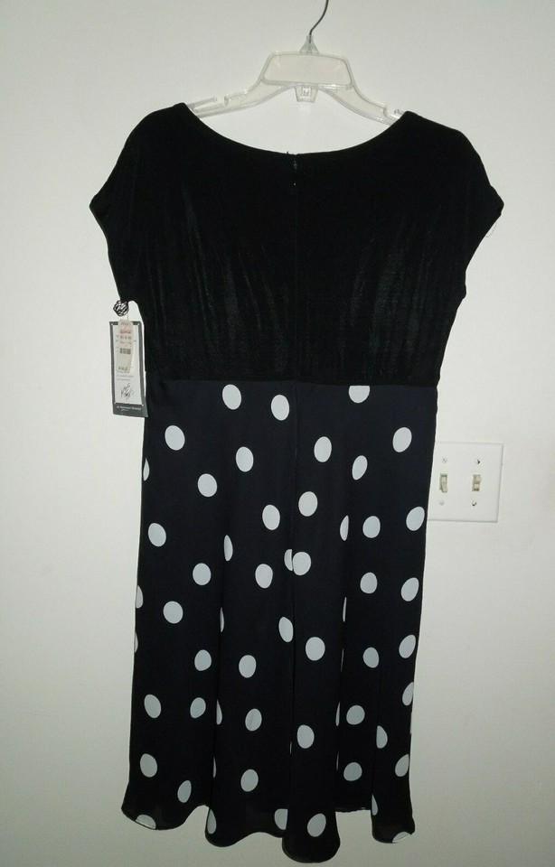 NWT VINTAGE CHETTA B Sherrie Bloom Peter Noviello Black White Polka Dot ...