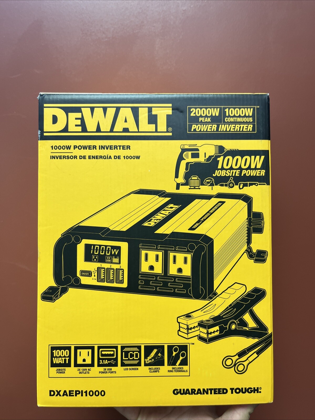 DEWALT DXAEPI1000 Power Inverter 1000W Car Converter w/ LCD Display ...