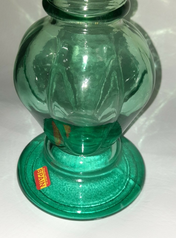 Vintage Hand Blown Glass Handcrafted In Spain Clear Glass Vase 8" | eBay