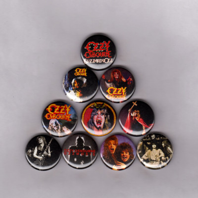 OZZY OSBOURNE 1" PINS / BUTTONS (hair glam metal 80s bark at the moon ...