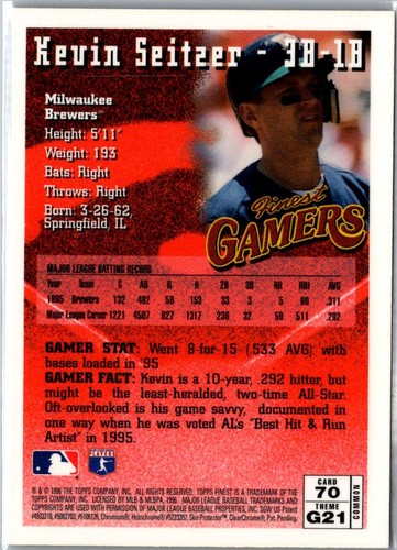 1996 topps finest kevin seitzer | eBay