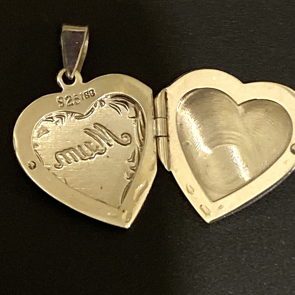 Vintage 925 Solid Silver Stamp Marked MUM Locket 3.1gram Gift Boxed ...