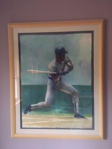 ANDRE DAWSON CHICAGO CUBS WORLD SERIES PAINTING WATERCOLOR LANCE ...