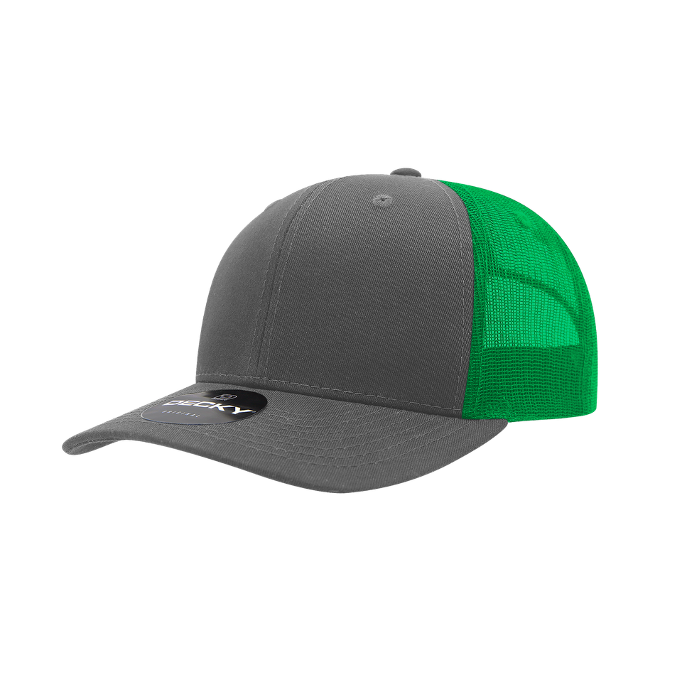 Decky Unisex 6 Panel Mid Profile Structured Cotton Blend Trucker Cap ...
