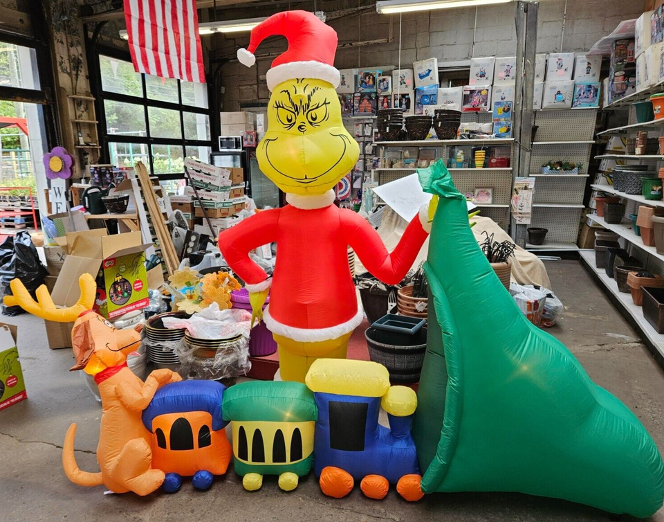 Gemmy 9ft Wide Grinch w/ Train & Sack Christmas Inflatable | eBay