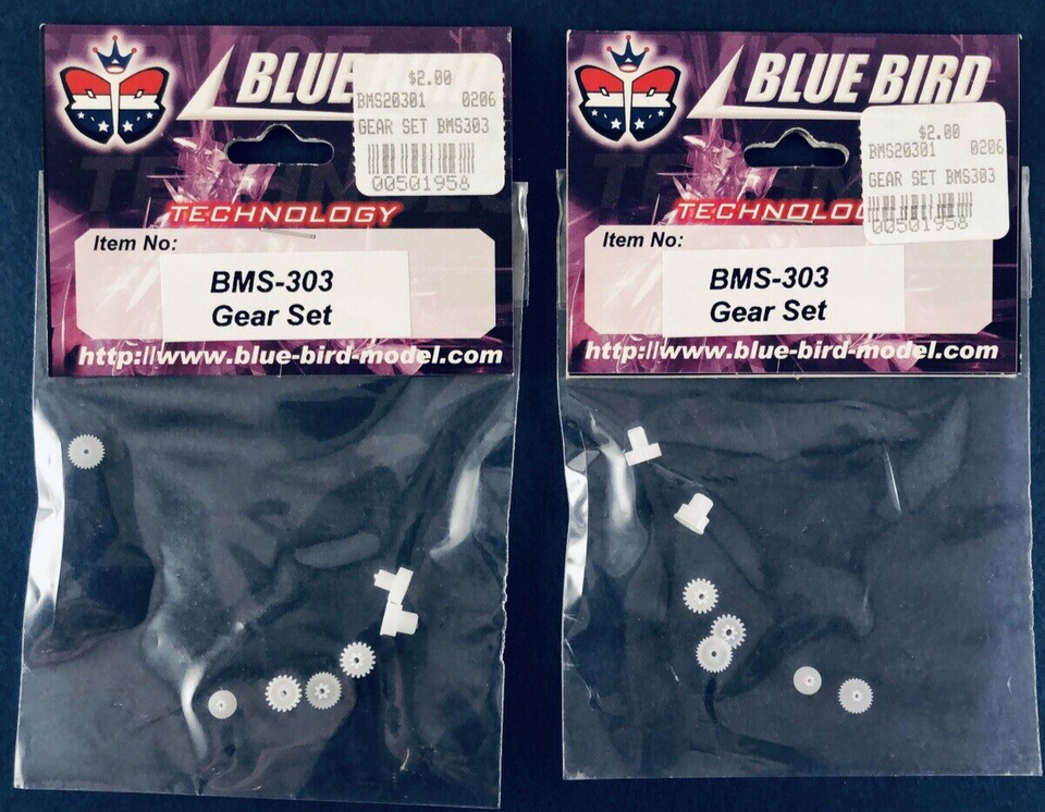 Blue Bird Servo Gear Sets 20301-Fits BMS-303 (2) & 20304-Fits BMS-306 ...