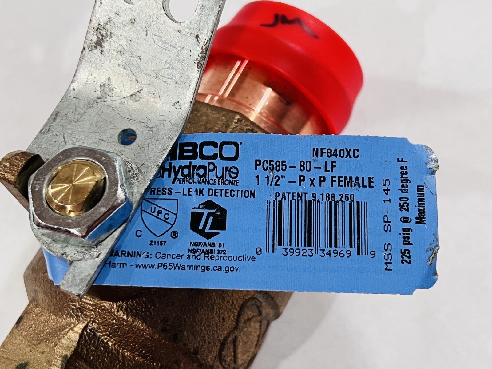 Nibco 1-1/2" Bronze ProPress Full Port Ball Valve PC585-80-LF Press x ...