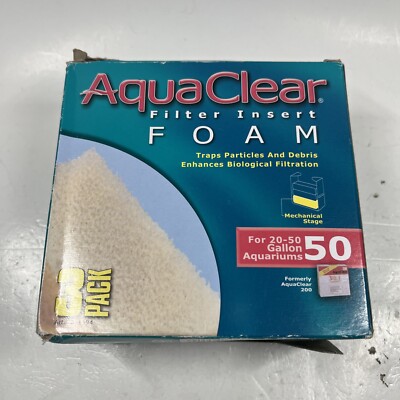 AquaClear 50 Foam Filter Inserts Aquarium Filter Replacement Media, 3 ...