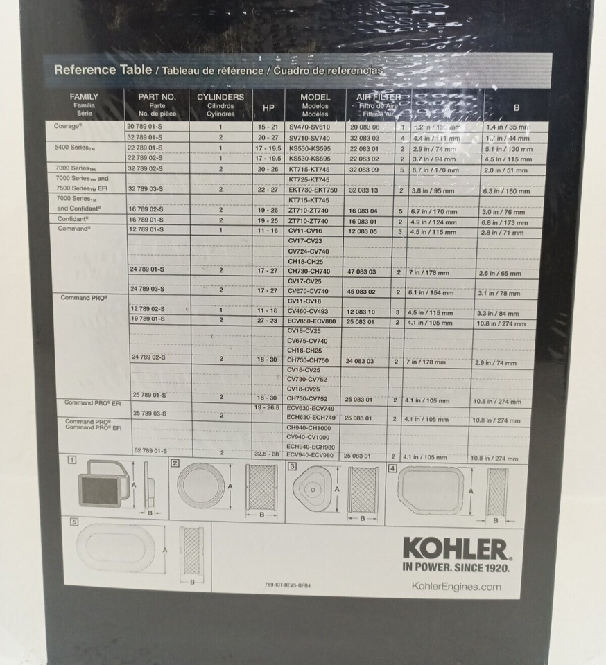 25 789 01-S OEM Kohler Command Pro 18-30 HP Engine Maintenance Kit For ...