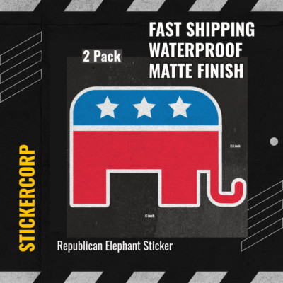 Republican Elephant Sticker Die Cut Decal Self Adhesive Vinyl Republic ...
