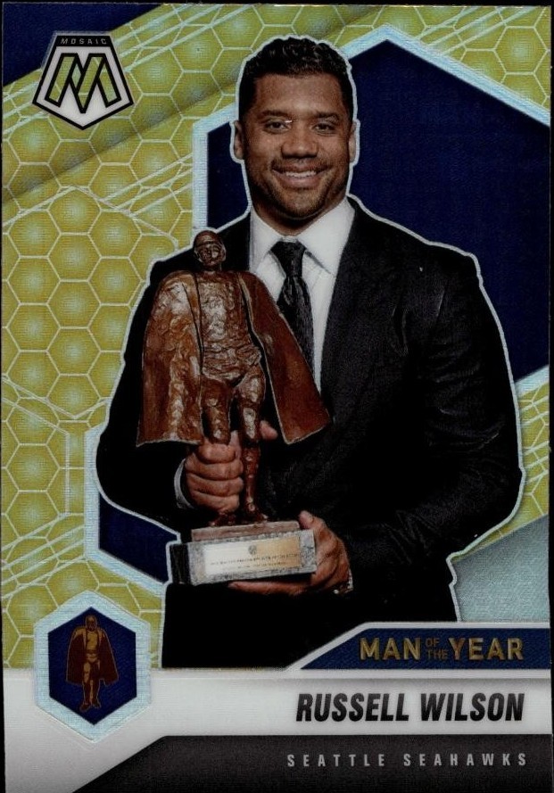 2021 Panini Mosaic - Man of the Year Russell Wilson #275 Honeycomb ...