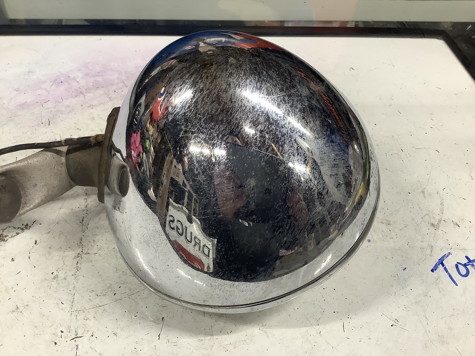 VINTAGE lamp oLd autoMobile UNITY Fog LIGHT amber APPLETON glass mount ...