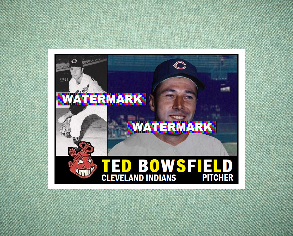 Ted Bowsfield Cleveland Indians 1960 Style Custom Baseball Art Card | eBay