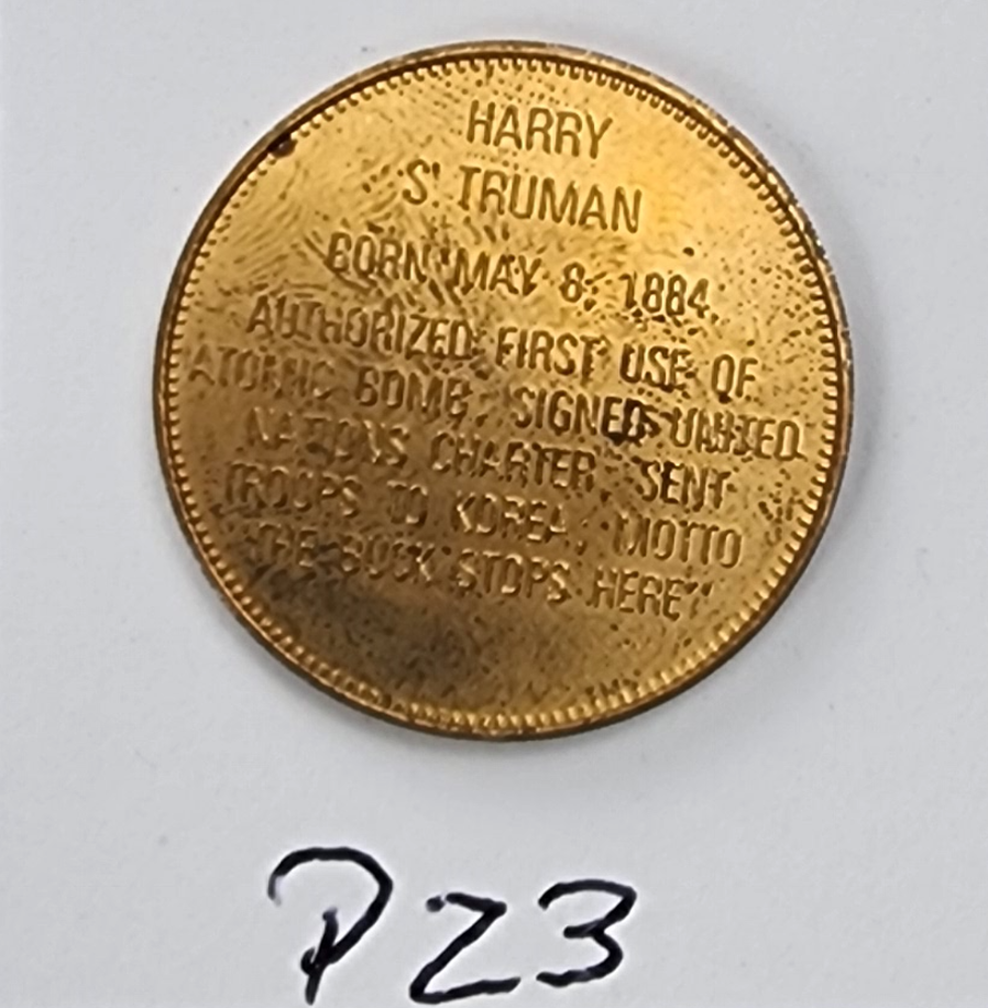 HARRY TRUMAN US President Token Coin Bronze Medal With Reeded Edge P23 ...