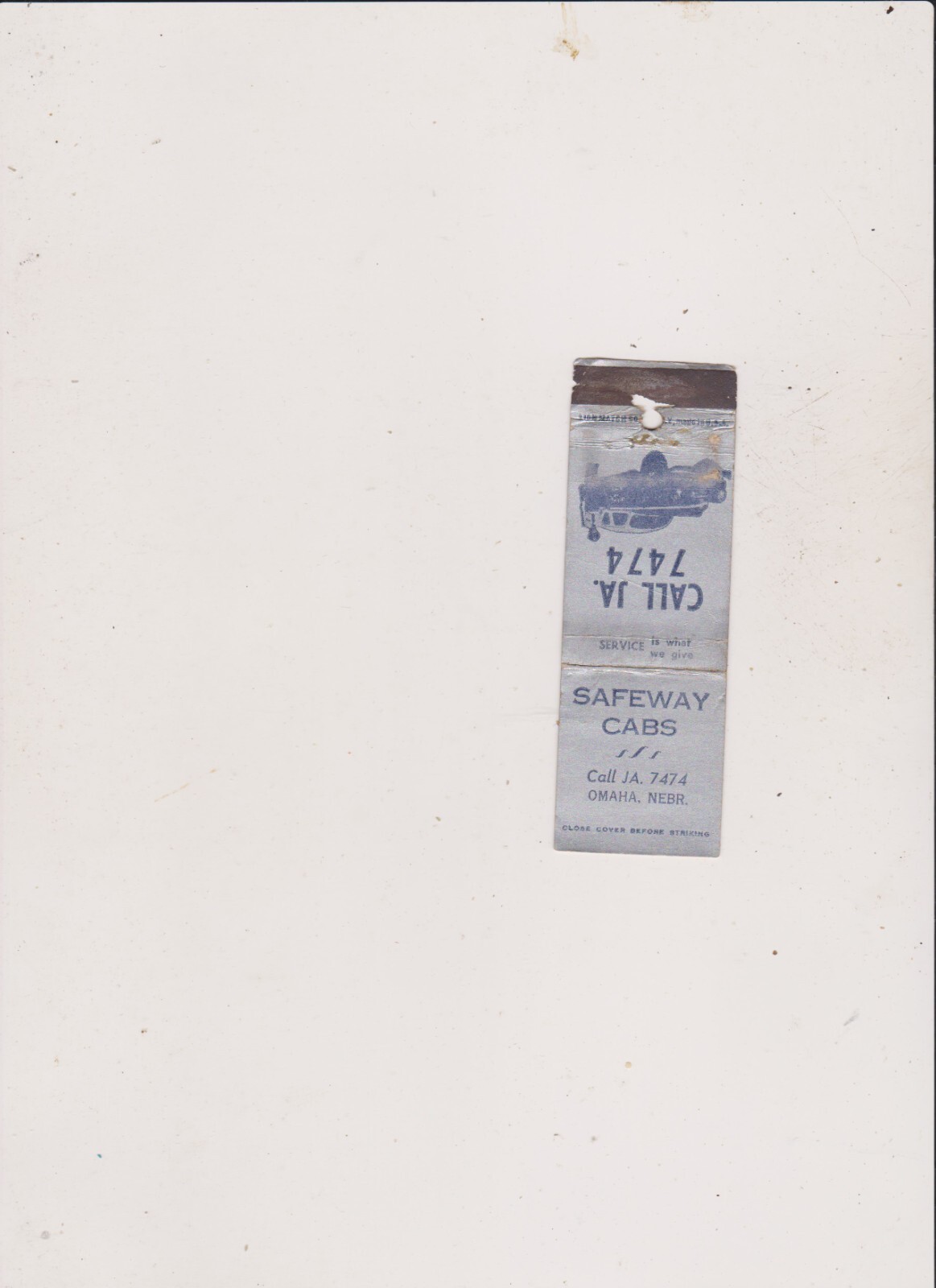 SAFEWAY CAB OMAHA,NE- MATCHBOOK COVER BUY 10 FREE SHIP IN U S | eBay