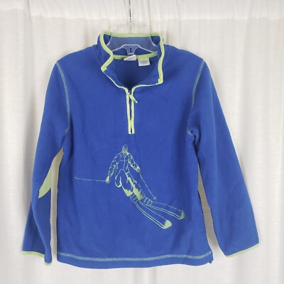 Talbots Kids Pullover Fleece Jacket Boys Kids 7X Downhill Skiing Skier ...