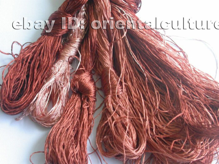 Chinese 100%real natural mulberry silk,hand-dyed embroidery silk floss ...