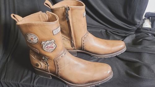 Cuadra patched motorcycle leather boots SZ 11 US 30 MX C35 | eBay