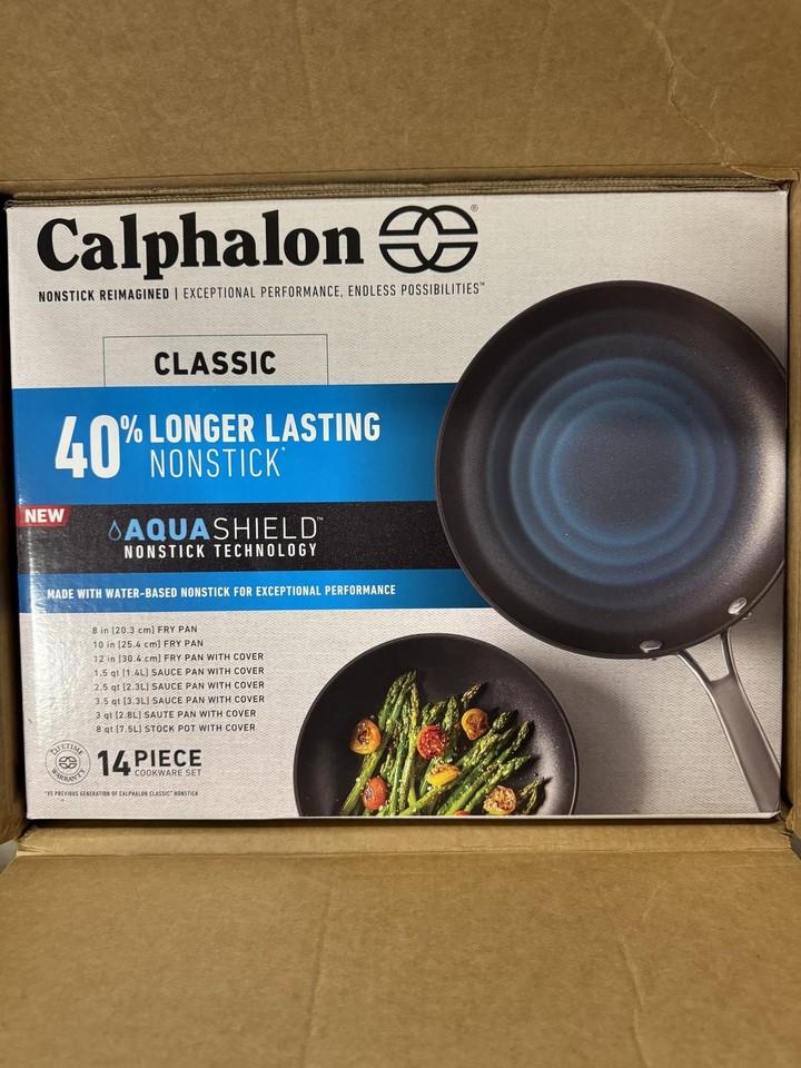 Calphalon Classic 14-Piece Hard-Anodized Dishwasher Safe Cookware Set ...