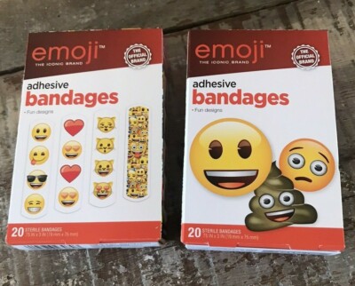 New Adhesive EMOJI BAND-AIDS fun boo boo school nurse gift lot 2 40 ...