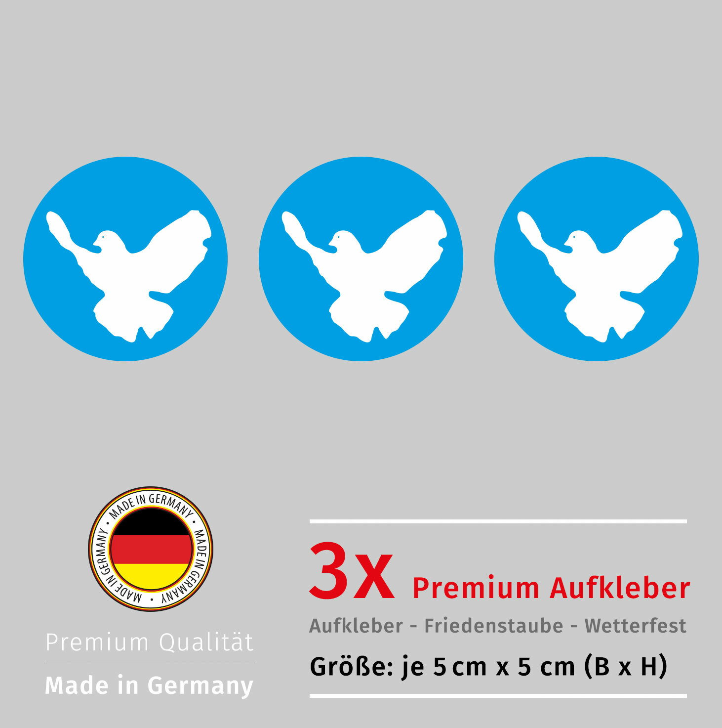 Friedenstaube Aufkleber Taube Sticker Waschstrassenfest Wetterfest UV ...