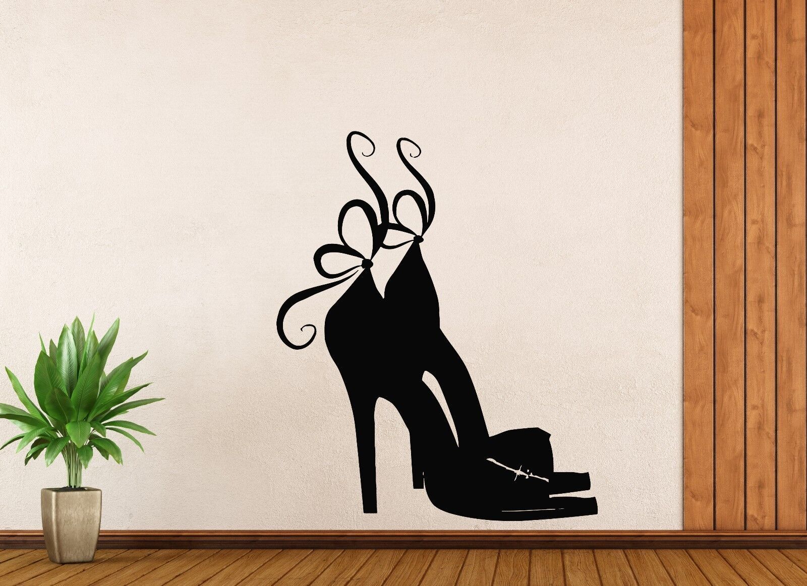 Vinyl Decal Wall Sticker Stilettos Beautiful Female High Heel Shoes Bow ...