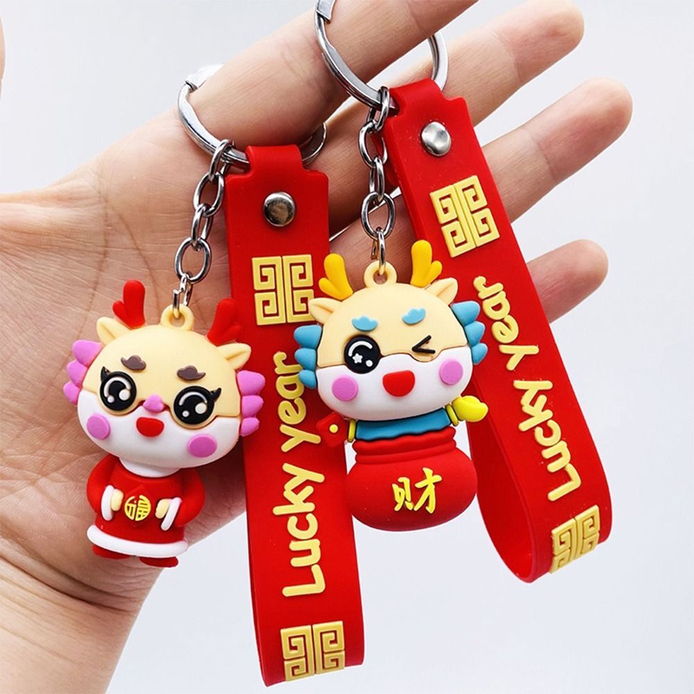 Soft Rubber Dragon Luck Keyring PVC Cartoon Car Key Chain | eBay