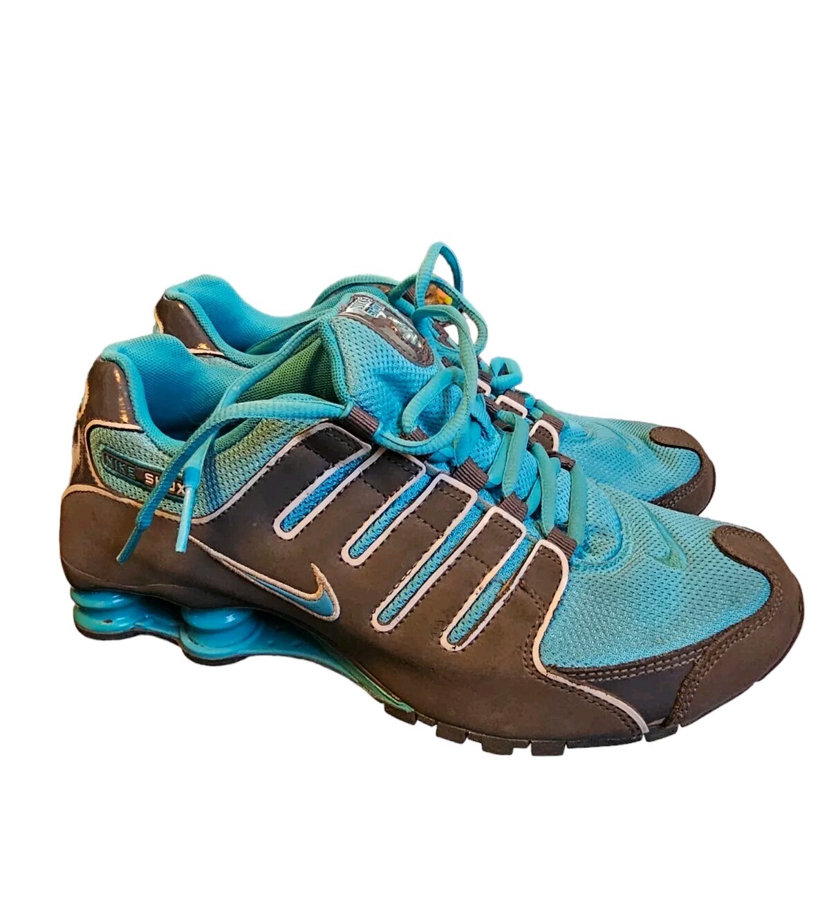 Rare Nike Shox Running Shoes Dark Gray Turquoise Blue… - Gem