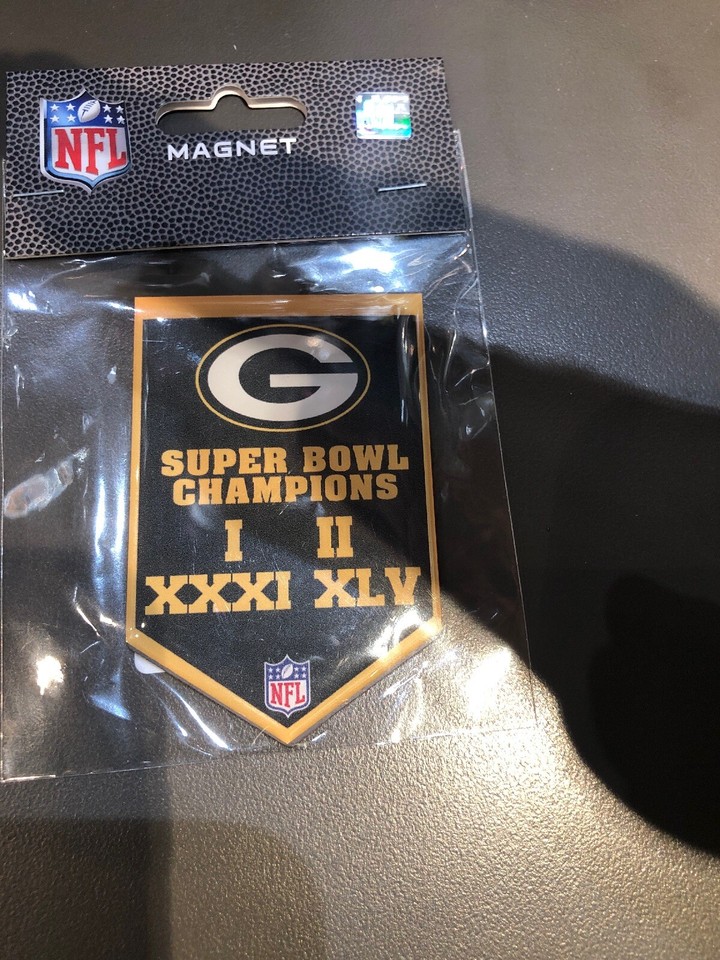 Green Bay Packers 4X Super Bowl Banner Magnet 2x3 Inch Aminco NFL | eBay