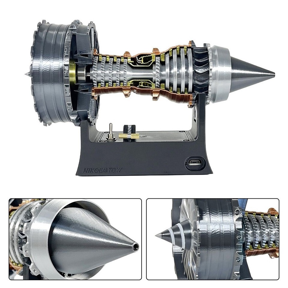 Turbofan Engine Model Adjustable Speed Aircraft Engine Turbojet Engine ...