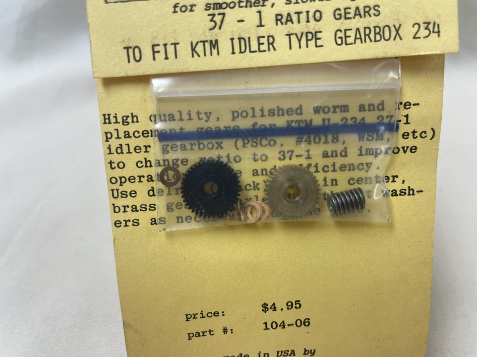NWSL - HO/On3 - 37-1 Ratio Gears for KTM Idler Type Gearbox 234 - Part ...