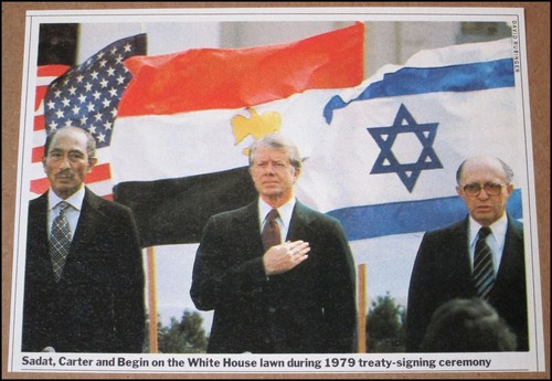 1981 Jimmy Carter Anwar Sadat Menachem Begin Clipping Photo 4.75"x3.5 ...