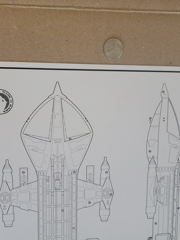 Hawk Mark IX Space Fighter Blueprint scaled "Space: 1999" TV Show 19 x ...