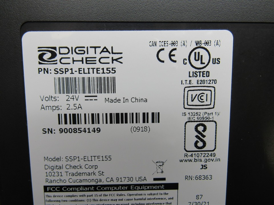 Digital Check SmartSource SSP1-ELITE155 Pro Elite Check Scanner | eBay