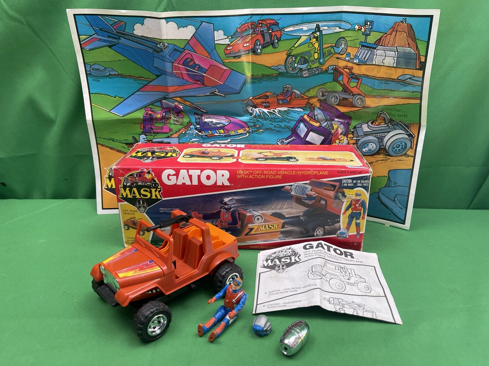 Vintage 1987 Kenner M.A.S.K GATOR (Complete W/box And Poster) Short ...