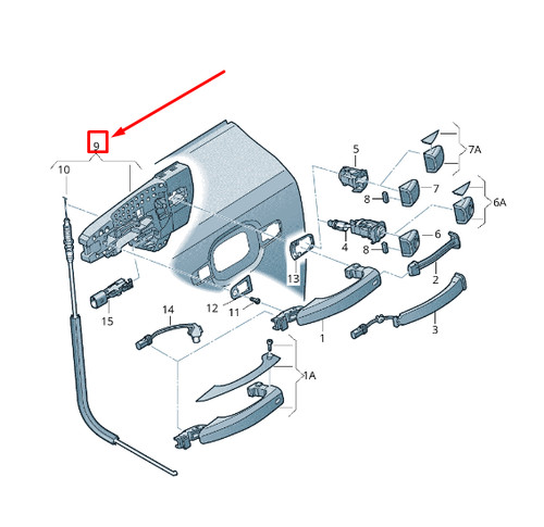 AUDI A8 4H REAR RIGHT EXTERIOR DOOR HANDLE BRACKET 4H0839886 ORIGINAL ...