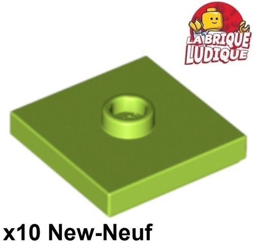 Lego 10X Plate Modified 2X2 Groove 1 Stud Tenon Center Lime 87580 | eBay